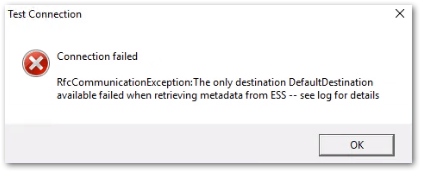 Qlik SAP SQL connection failed with an error: 'The only destination ...