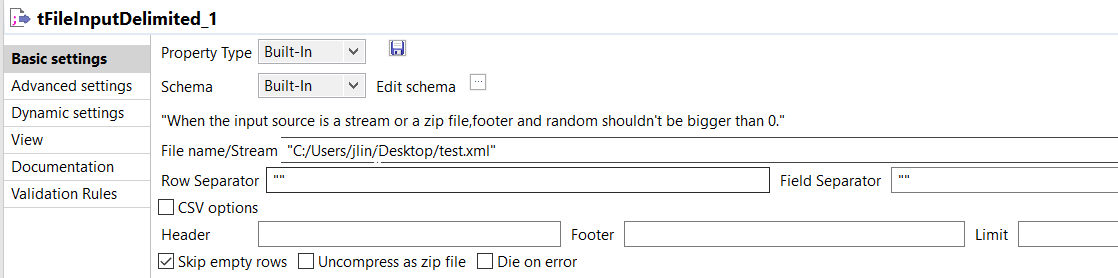 Writing an XML file as a value into a Variant type column in a Snowflake table in your Studio Job