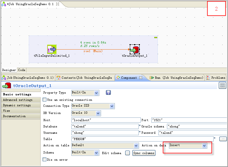 Using an Oracle sequence while inserting data