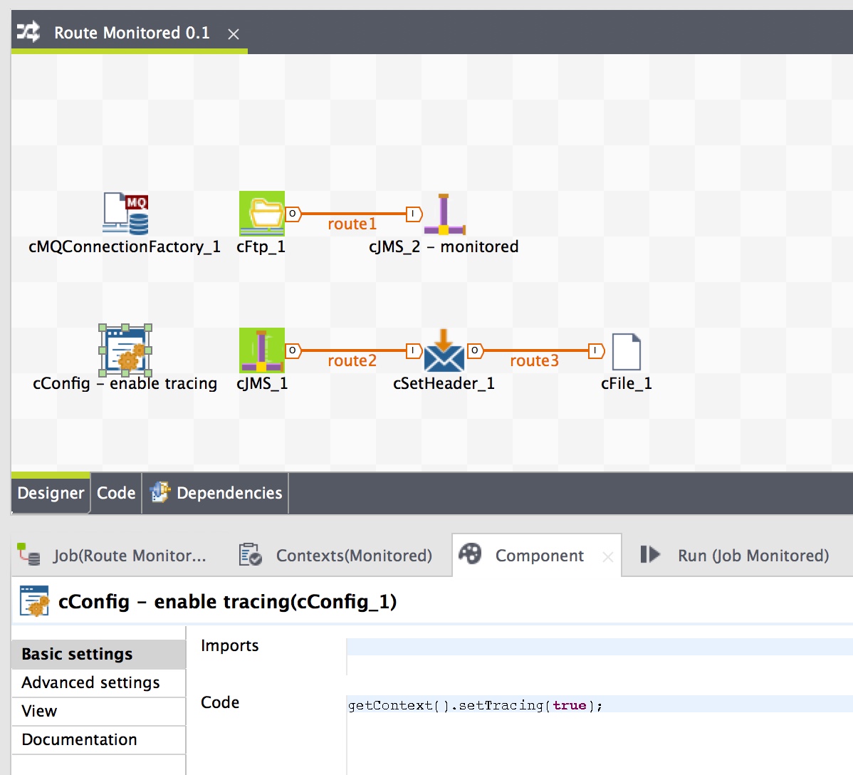 Activity monitoring with routes