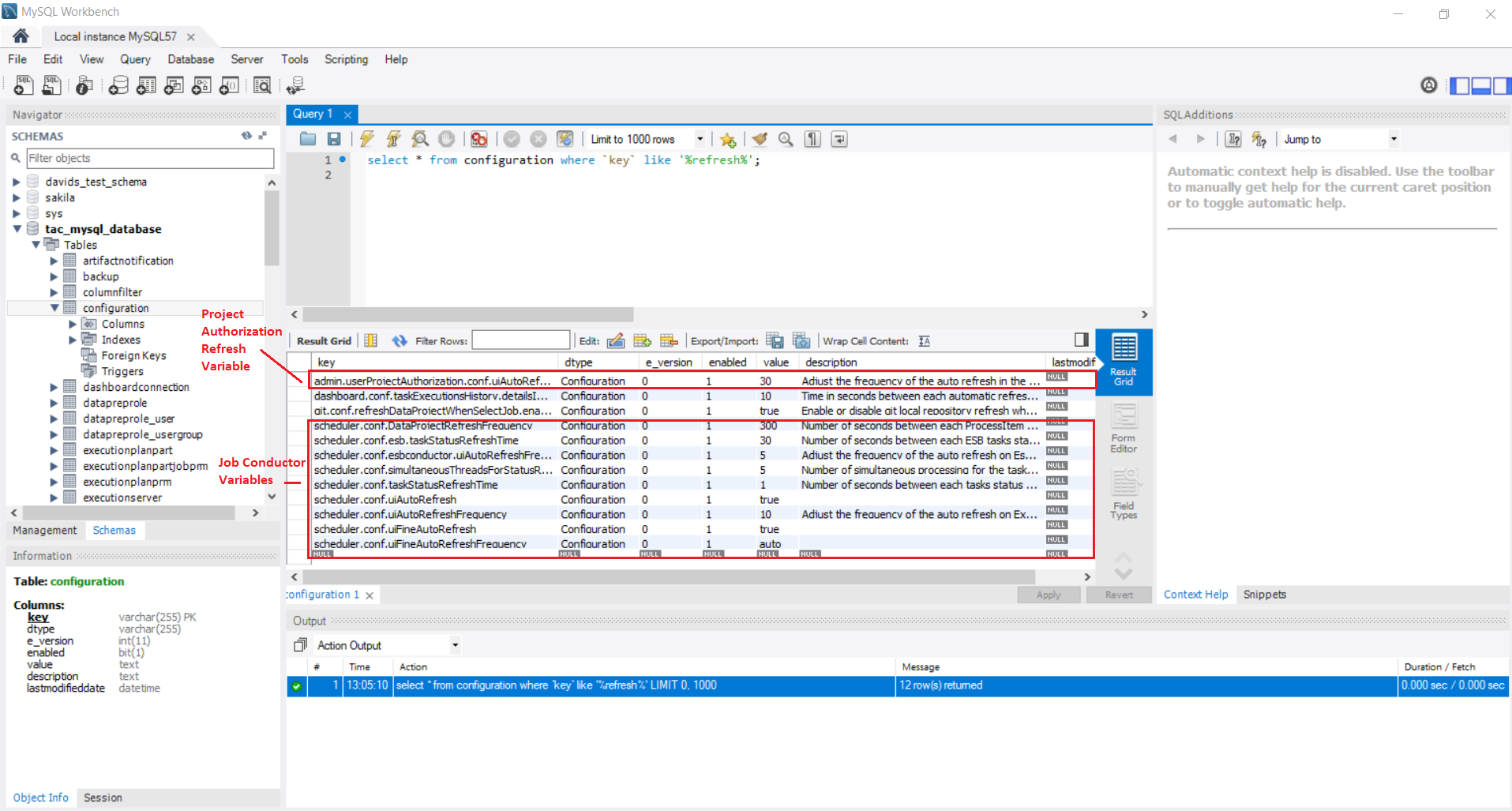 How to update the auto-refresh settings for the TAC Project ...