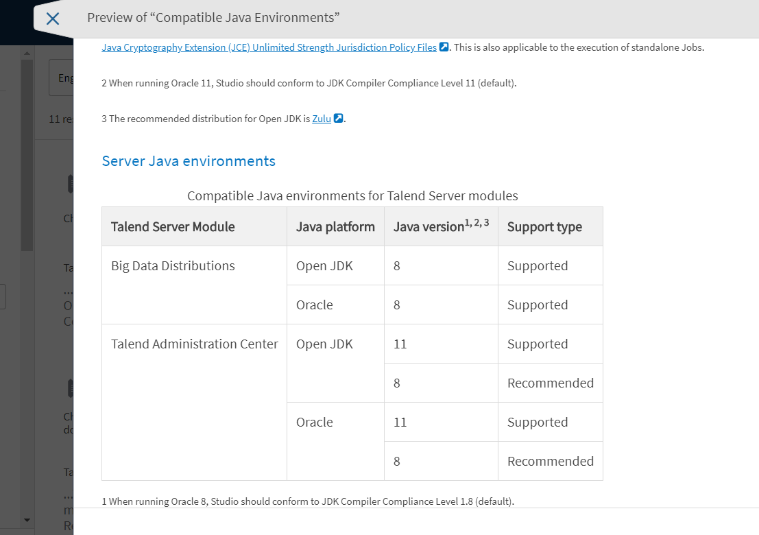 Talend Big Data compatibility with Zulu OpenJDK 11