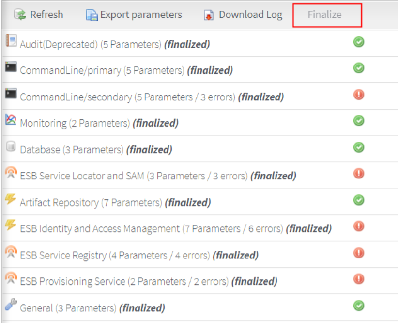 Reverting changes to the 'Finalize DB Configuration' in TAC or 'Finalized' from TAC ...