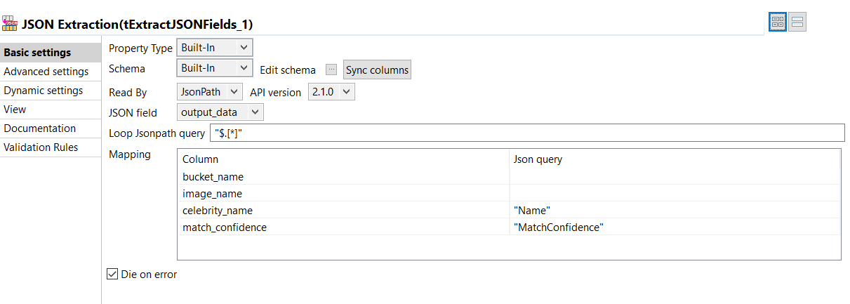 Talend and Amazon Rekognition Integration