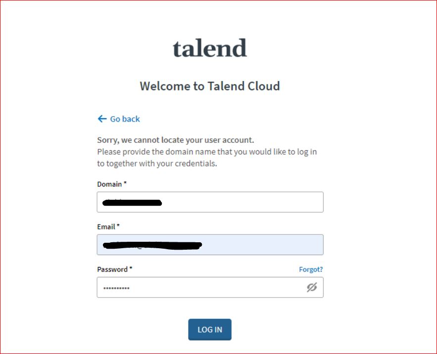 Forced to enter domain name during login to Talend Management Console
