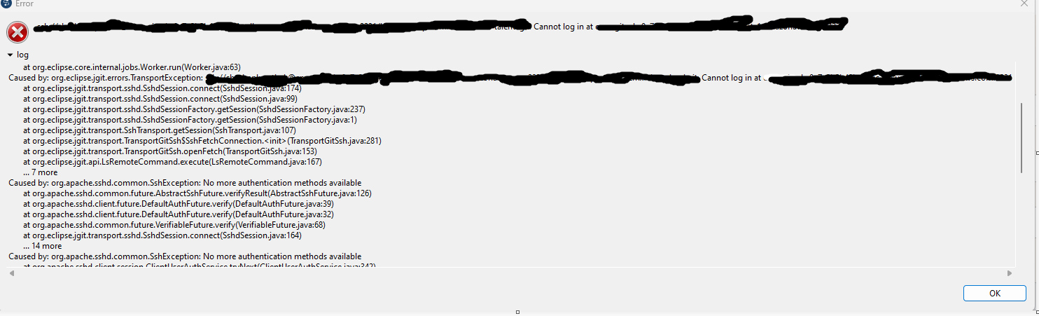 Qlik Talend Studio produces an error when connecting to Git