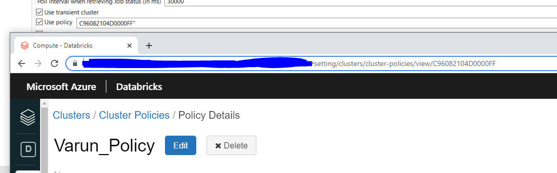 Exception when using policy ID instead of policy name 'POLICY_NOT_FOUND'